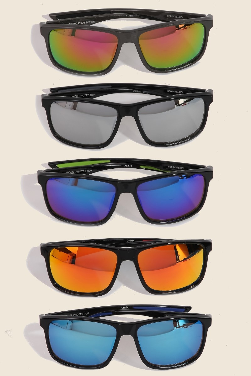 ASSORTED Colored Mirrored Lens Sunglasses Set