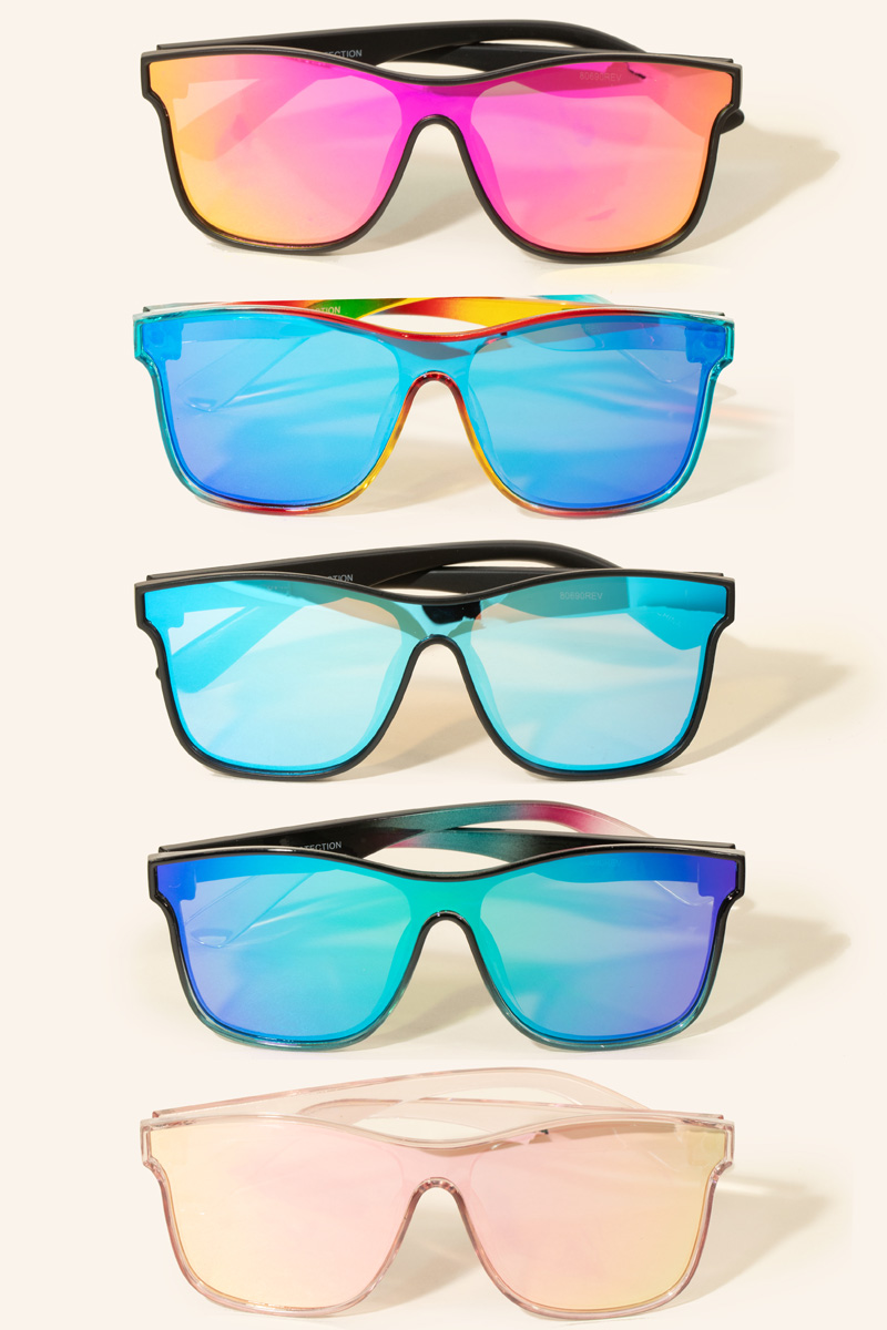 SUN Multi Color Acetate Shield Sunglasses Set