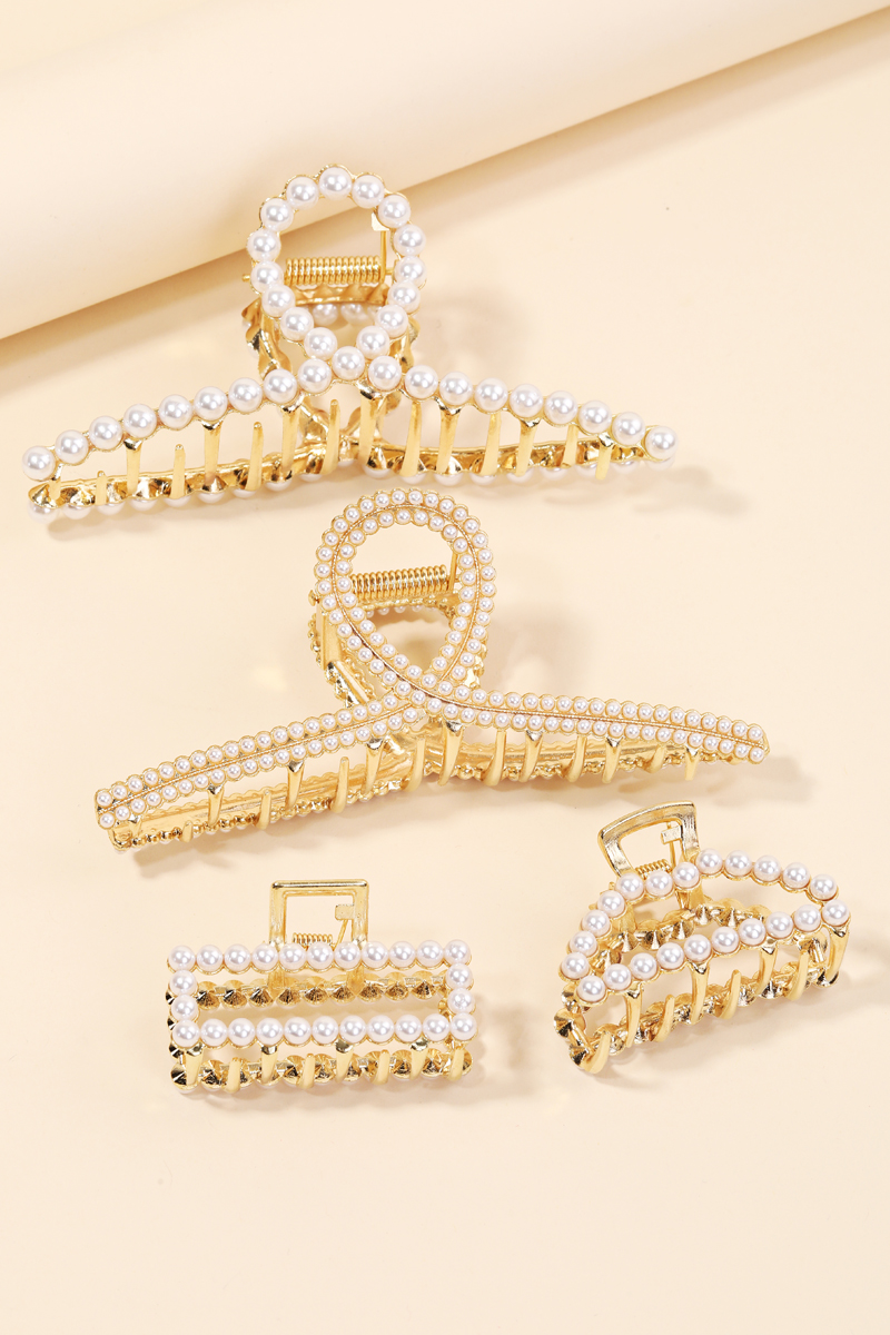 MULTI Pearl Beaded Hair Claw Set - Pre Orders