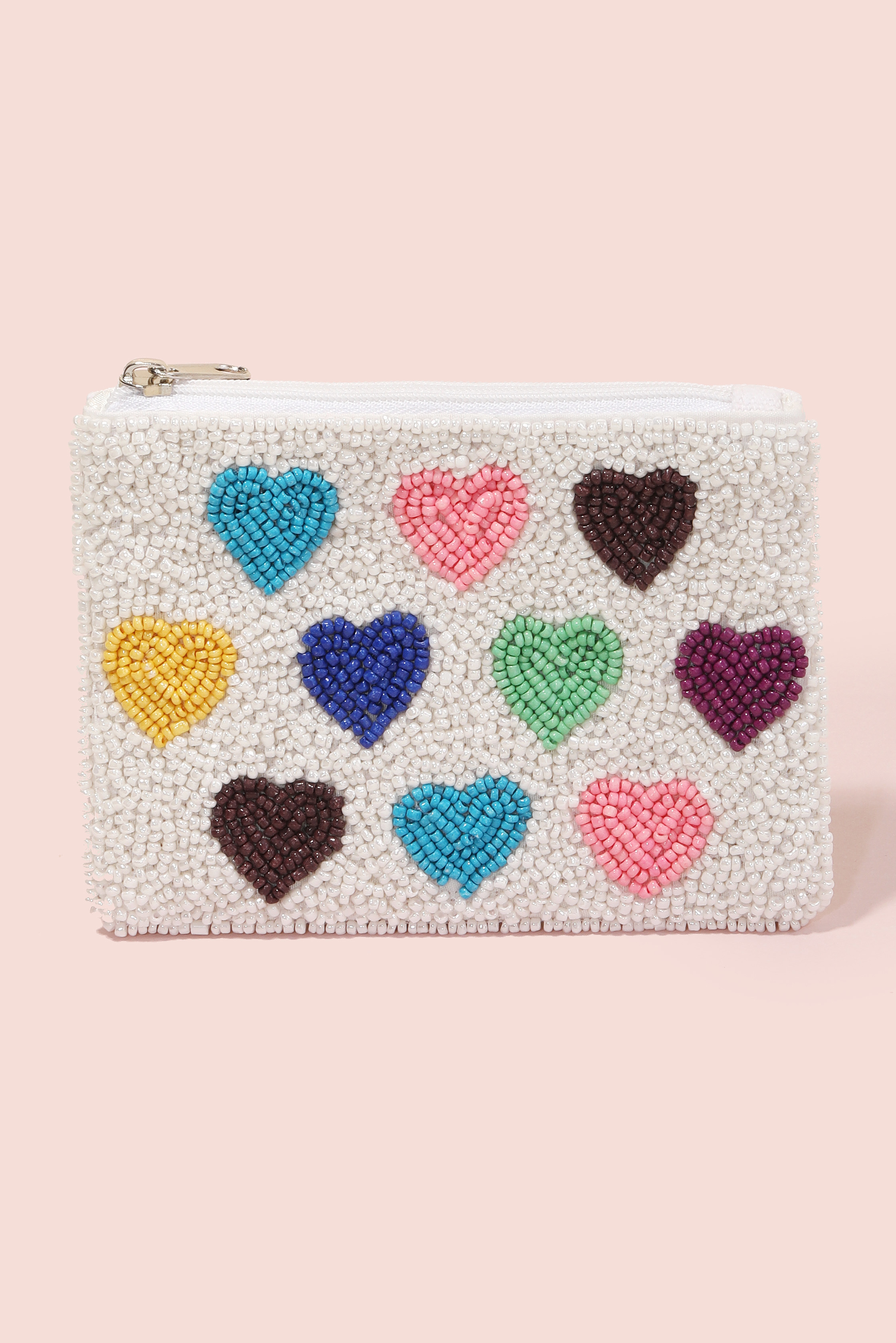 MULTI Multi Beaded Heart Coin Purse - Bags