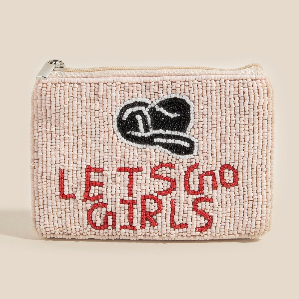MULTI Lets Go Girls Western Cowboy Hat Seed Beaded Coin Purse - Beaded Bags