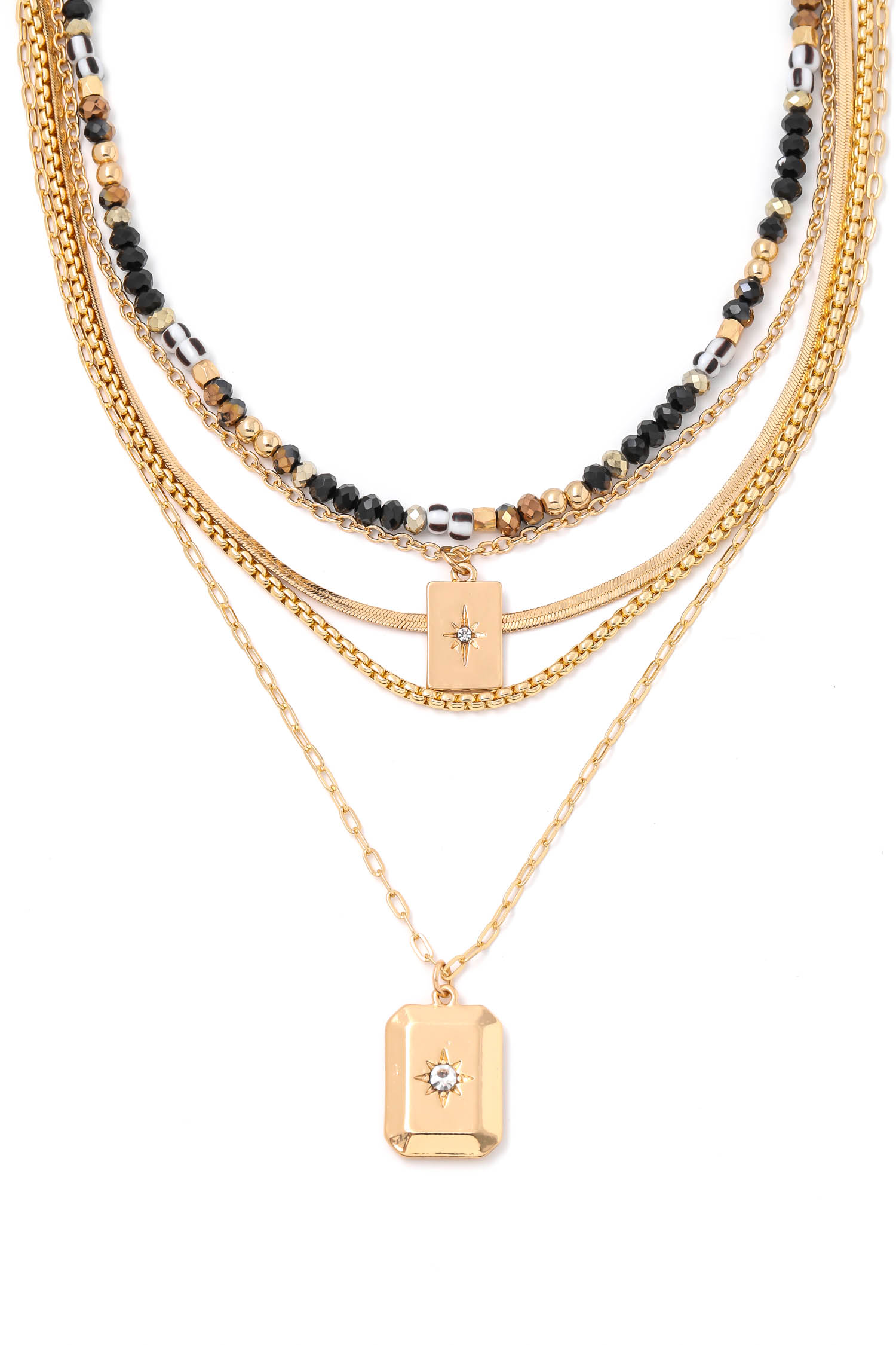 BK Assorted Chain Layered Star Necklace - New Arrivals