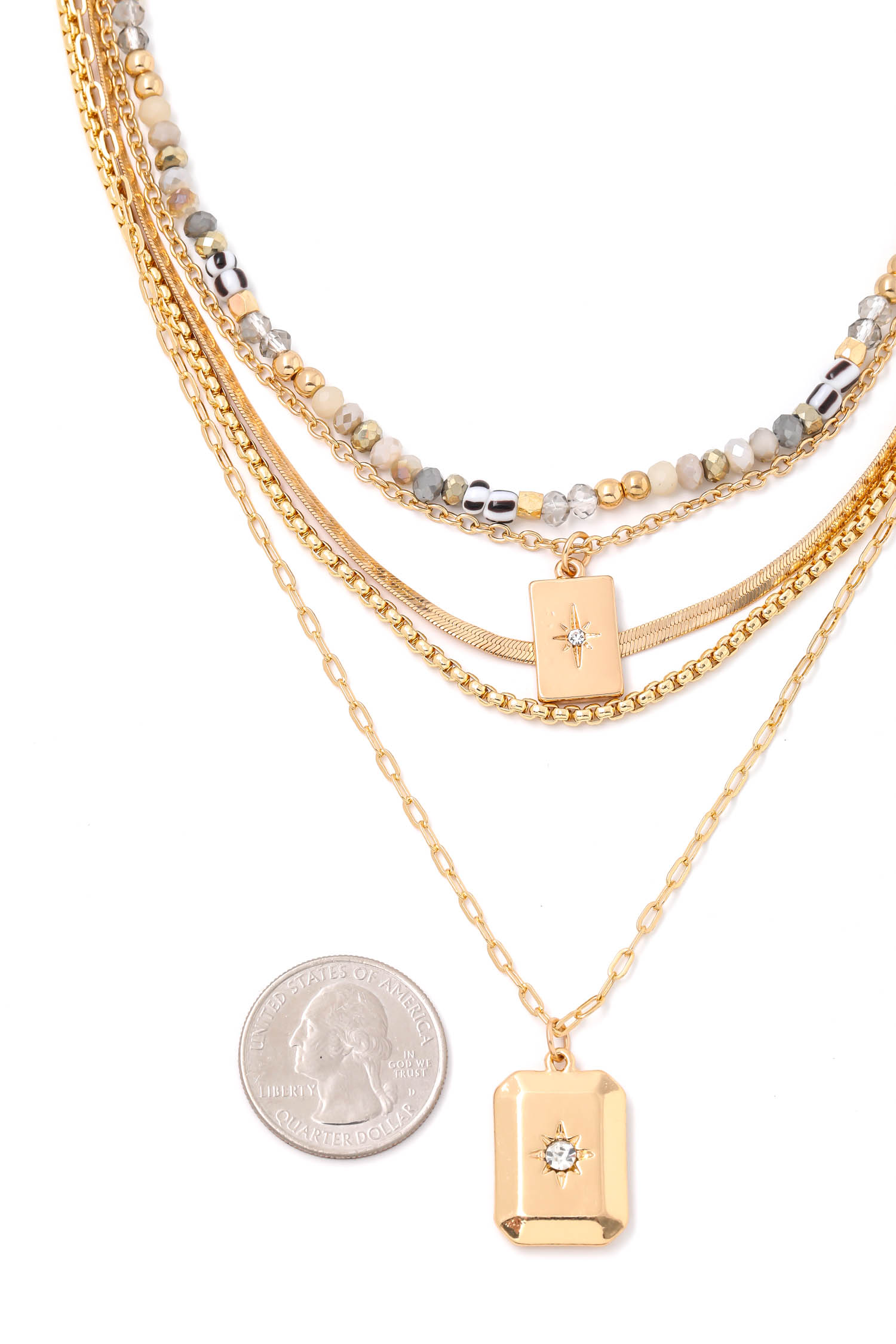 BK Assorted Chain Layered Star Necklace - New Arrivals