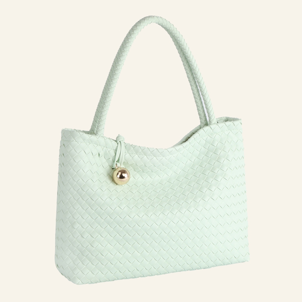 LMT Faux Leather Weave Texture Tote Bag - Tote Bags