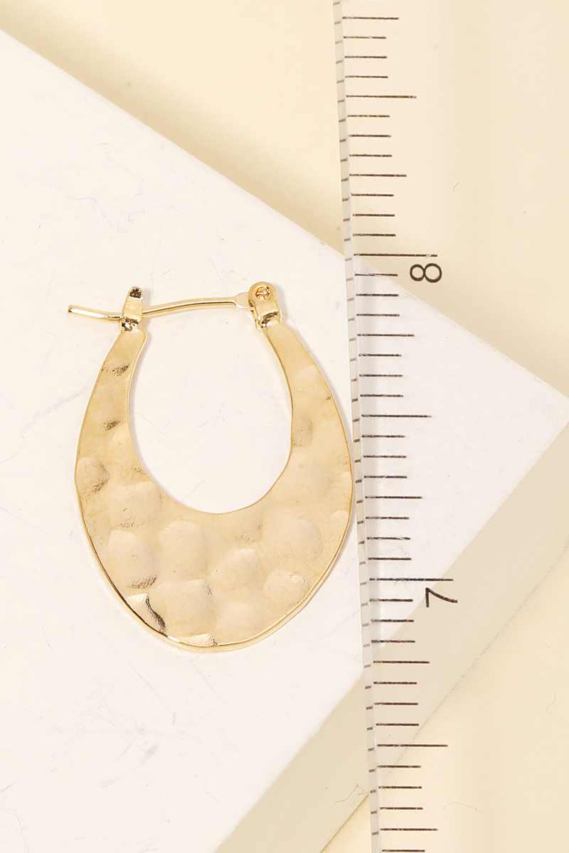 G Hammered Oval Disc Hoop Earrings - Pre Orders