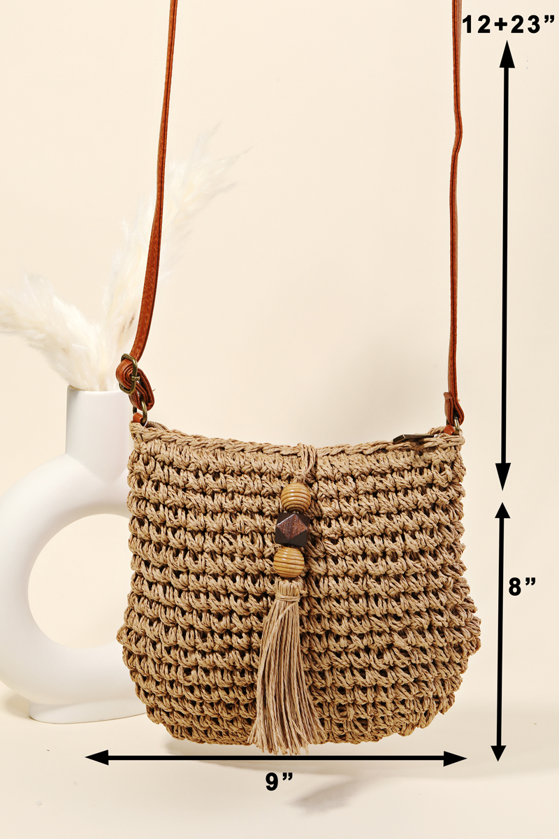 KA Straw Crochet Crossbody Bag - New Arrivals