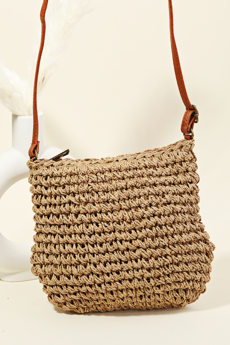 KA Straw Crochet Crossbody Bag - New Arrivals