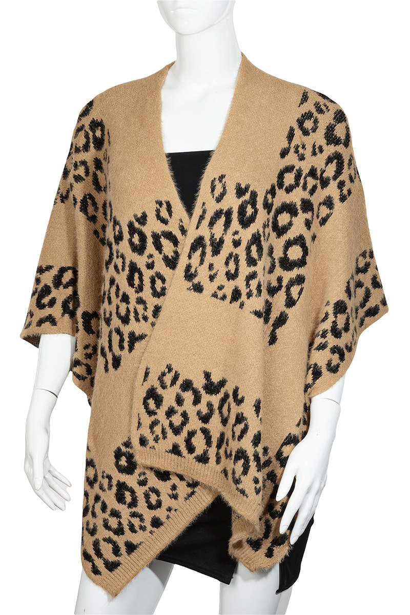 PK Spotted Leopard Print Poncho - Ponchos