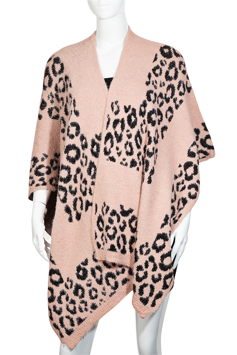 PK Spotted Leopard Print Poncho - Ponchos