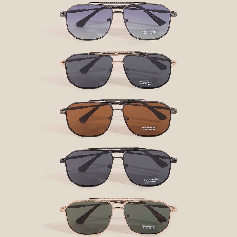 ASSORTED Thin Frame Rectangular Aviator Sunglasses Set - Back in Stock
