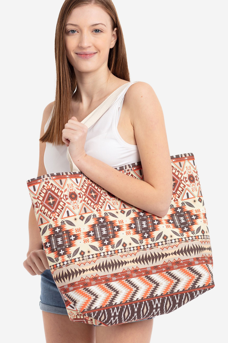 MULTI Aztec Pattern Tote Bag - Tote Bags
