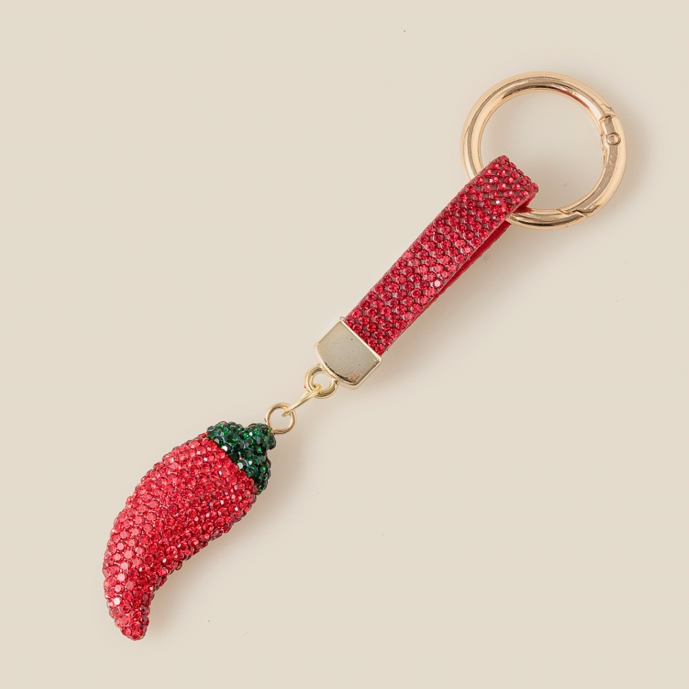 RD Pave Red Chili And Tag Bag Charm - Bags