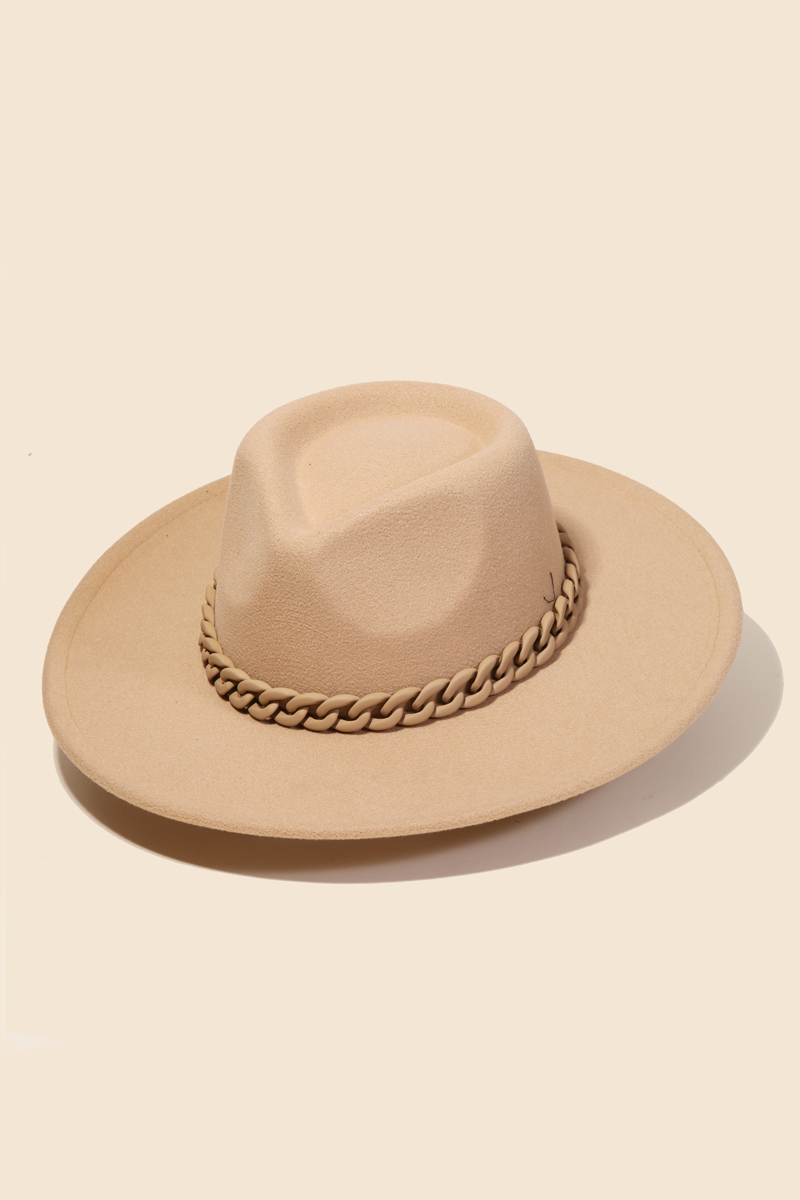 TA Curb Chain Link Strap Fedora Hat - Hats