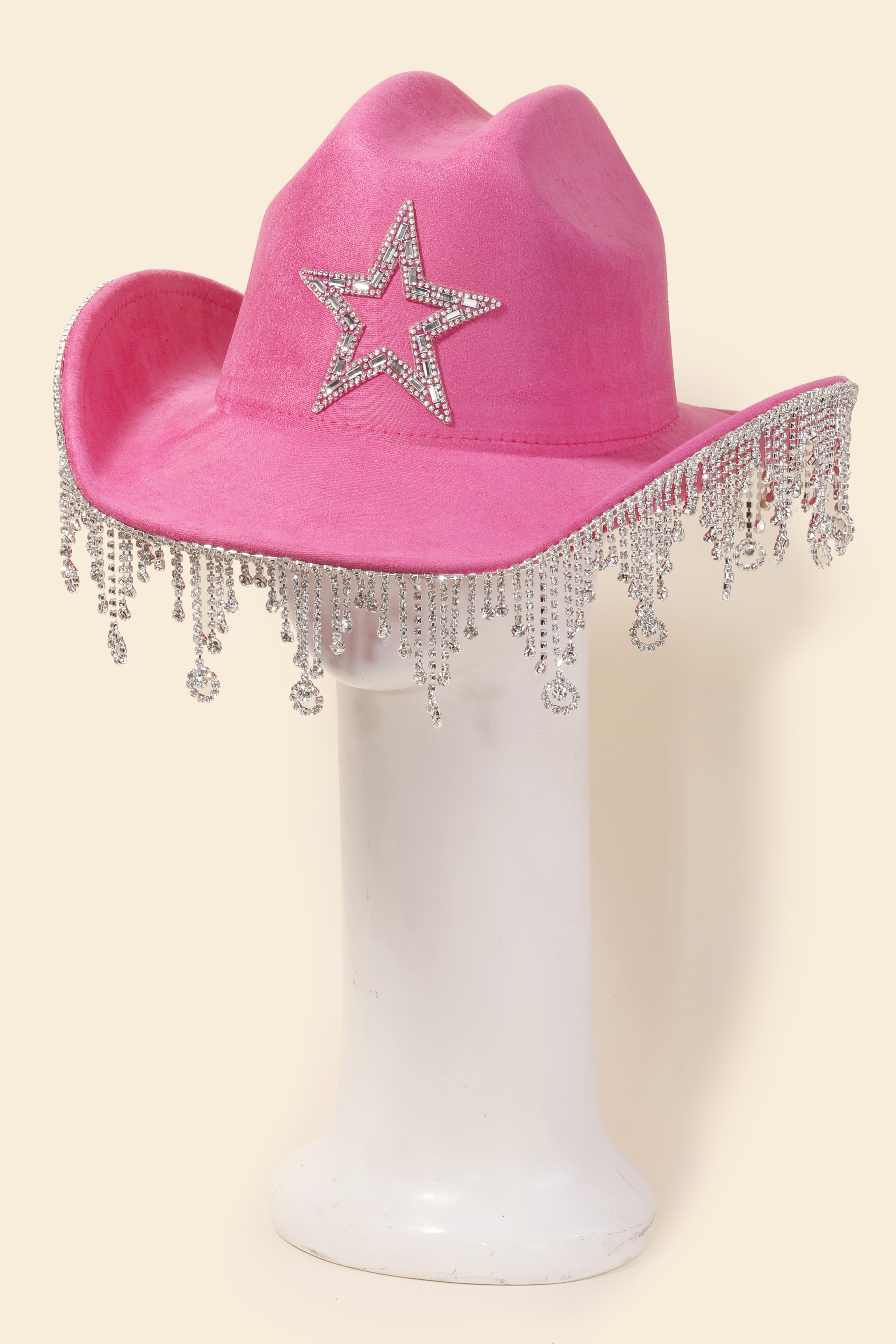 IV Rhinestone Star Fringe Western Cowboy Hat - Hats