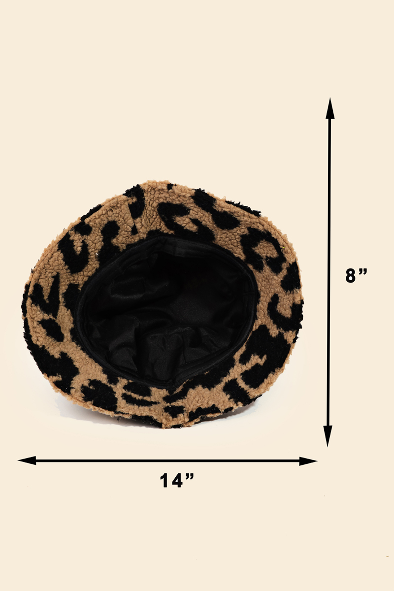 BR Leopard Print Sherpa Bucket Hat - Hats