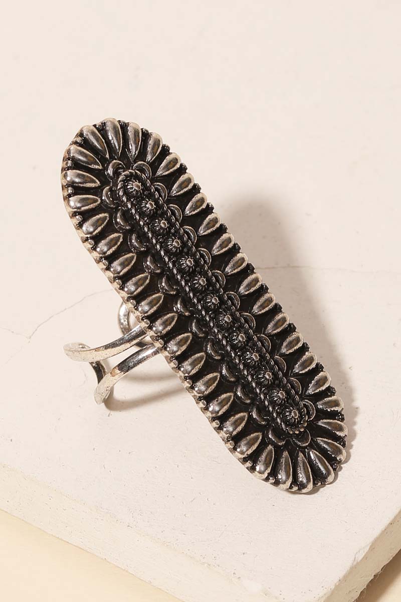 SB Antique Floral Western Design Statement Ring - Rings