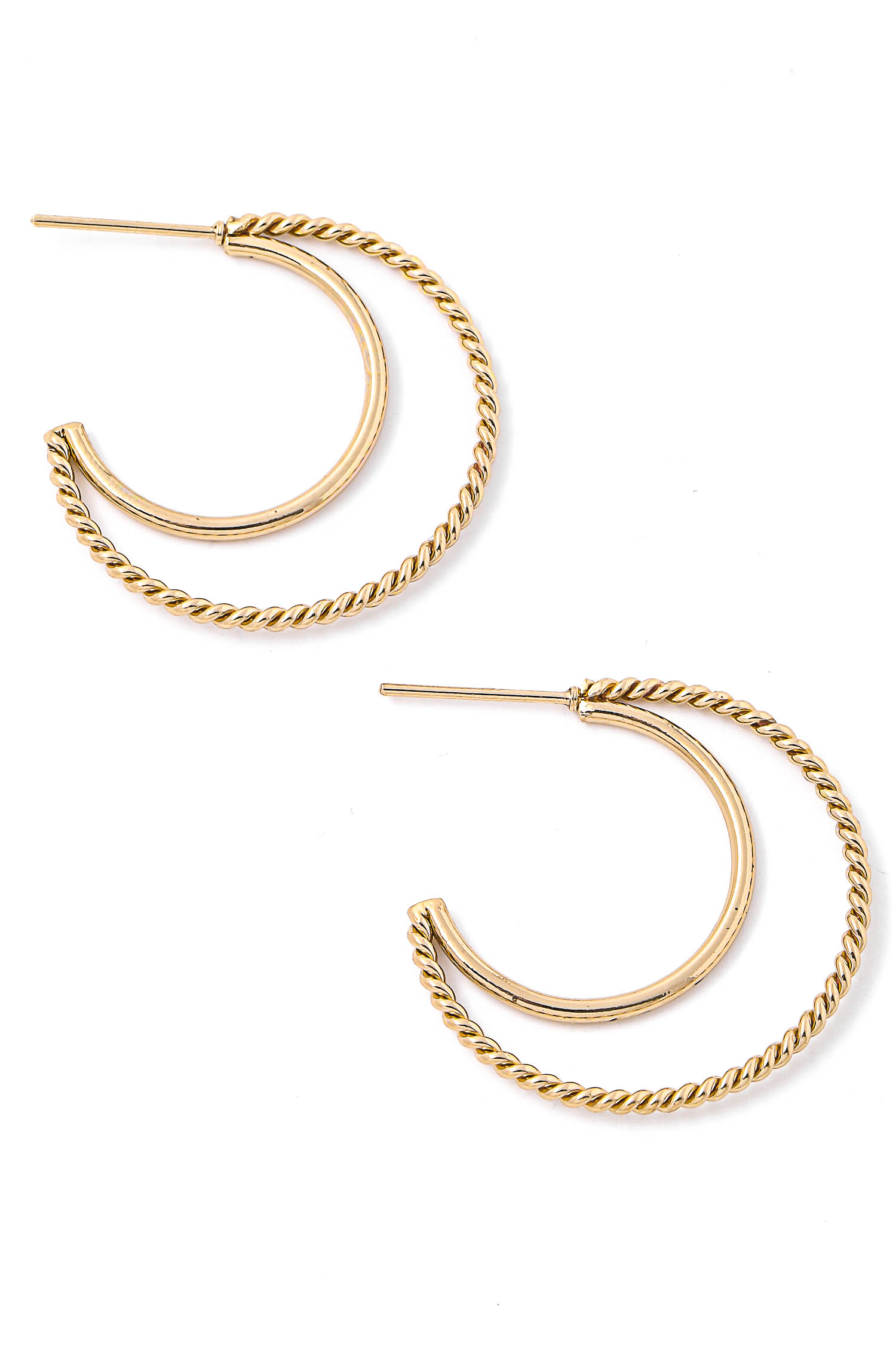 G Layered Double Hoop Earrings
